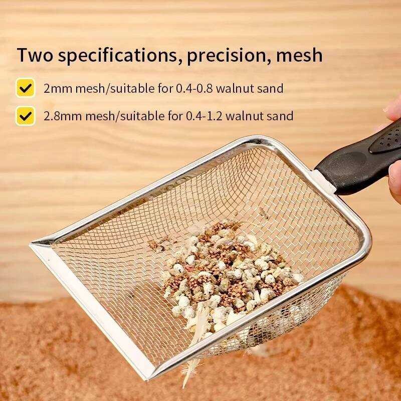 Xj Cat Litter Shovels Stainless Reptile Sand Substrate Shovel Clean Up ...