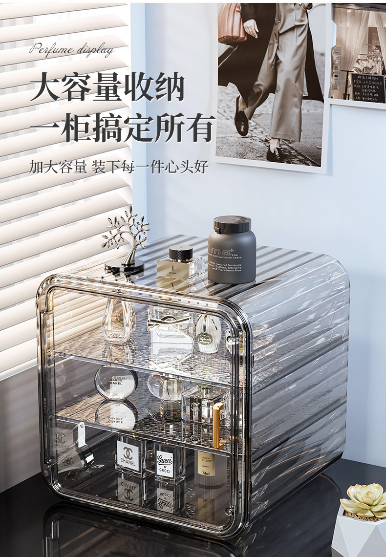 Perfume Organizer Rack Rack Transparent Acrylic Dustproof Rack Desktop ...