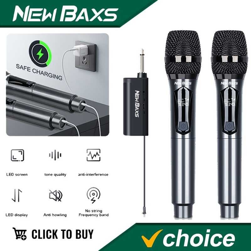 a Wireless Microphone 2 Channels UHF Handheld Mic Micphone For Party ...