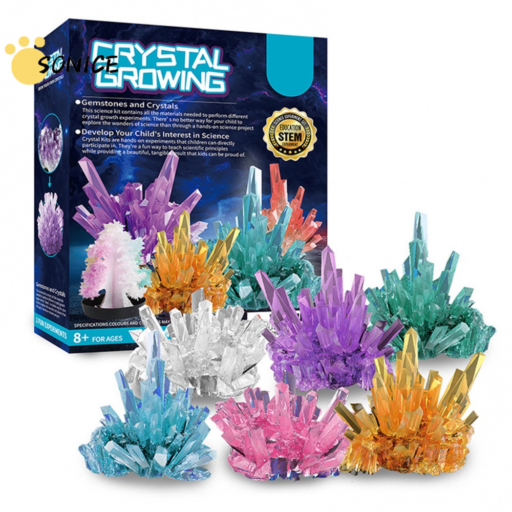 2 Crystal Growing Science Experimental Kit With Display Cases Easy DIY ...
