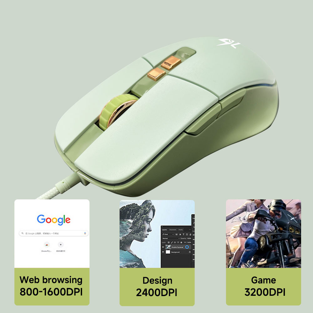 Zeus M-88 Silent Click Wired RGB Mouse 2 Colors RGB Mouse 4 DPI ...