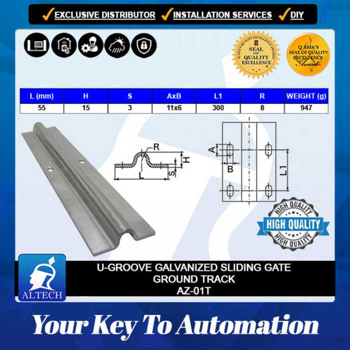 Gate Sliding Hardware U Groove Ground Trac Rails | Shopee Philippines