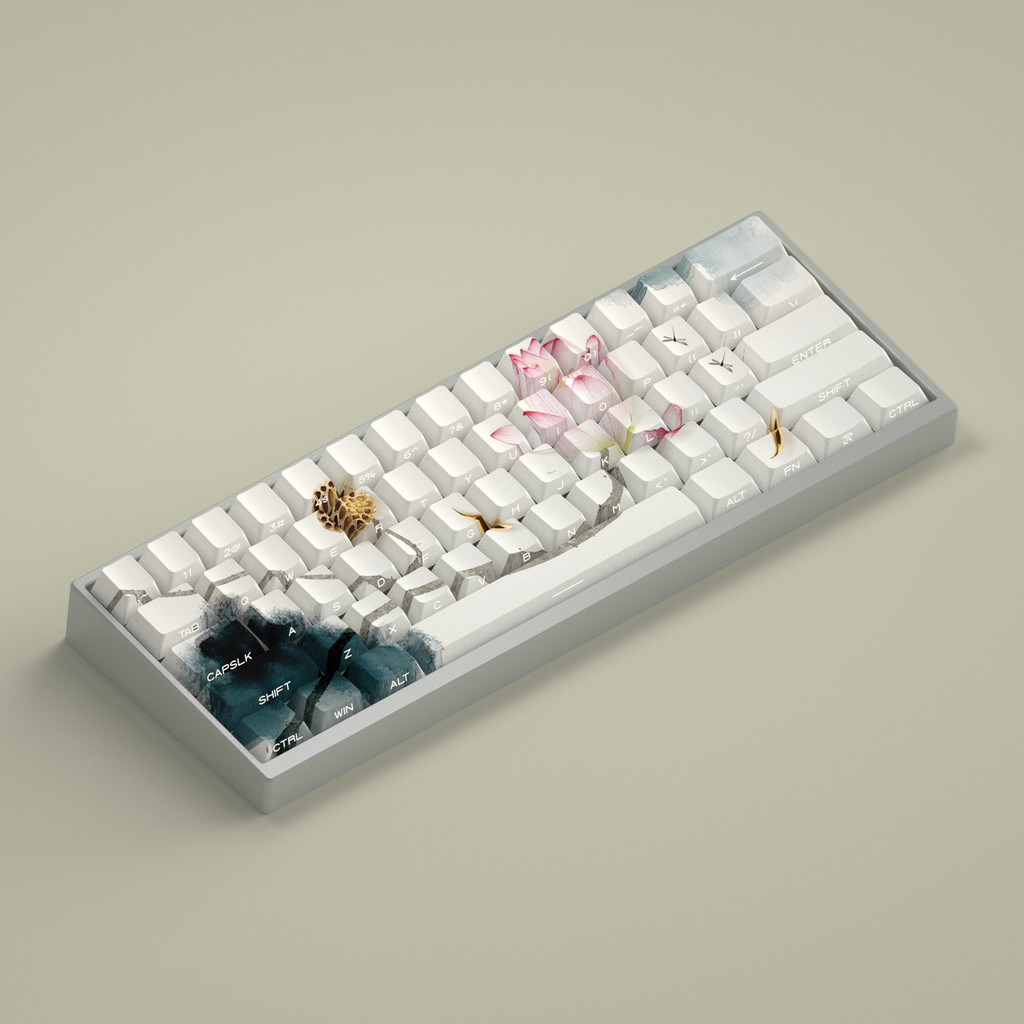Flower Keycaps Lotus/Rose/Wisteria PBT Cherry Profile Side print Light ...