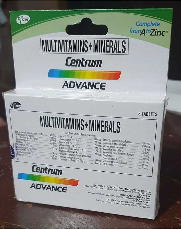 Centrum Advance Multivitamins and Minerals Complete from A to Zinc 8 ...