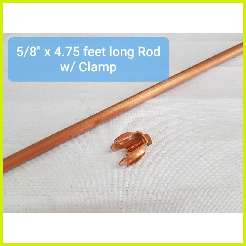 ☸ ♕ Ground Rod 5/8" x 4.75 feet 4¾ft Copper Plated with or without ...
