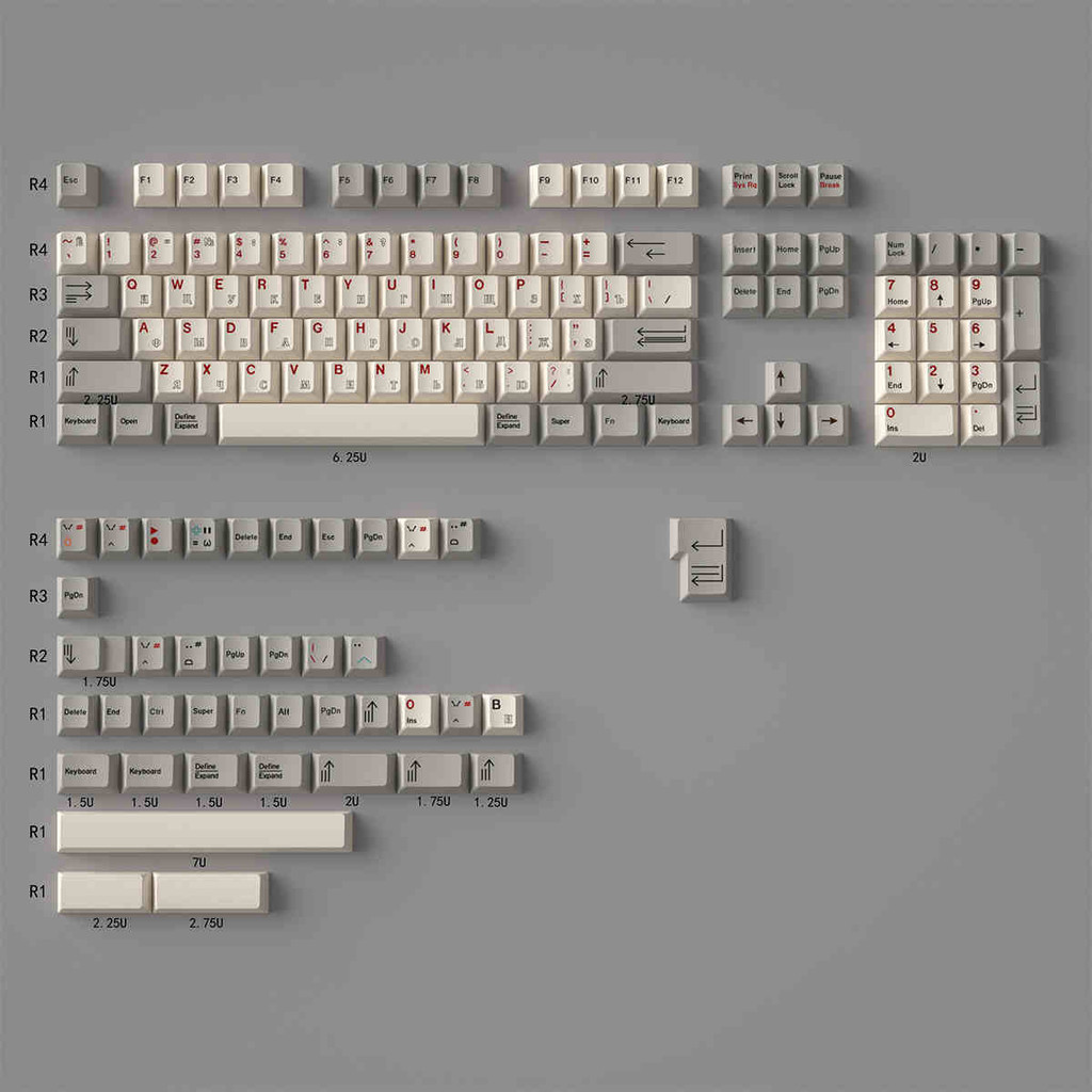 Retro Russian Keycaps hollow font PBT cherry profile 1.7mm thickness ...