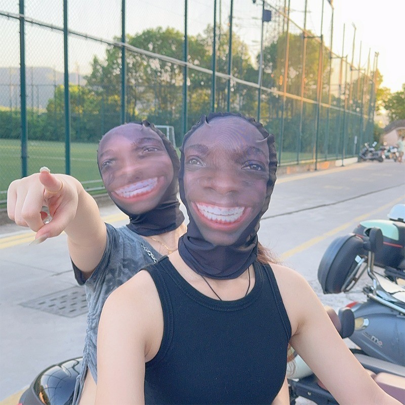 Mask - Full Face Mask For Cosplay - Funny Black Expression Mask ...