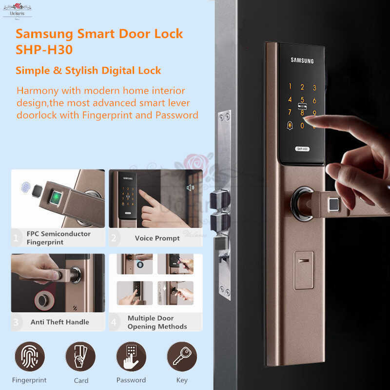 Samsung Smart Handle Doorlock Shp-H30 Fingerprint Lock Home Security ...
