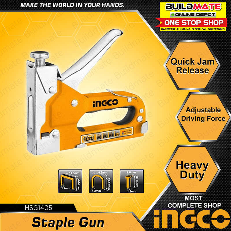 INO Staple 3 In 1 Heavy Duty Staplers Stapler Tacker Tucker / Brad Nail ...