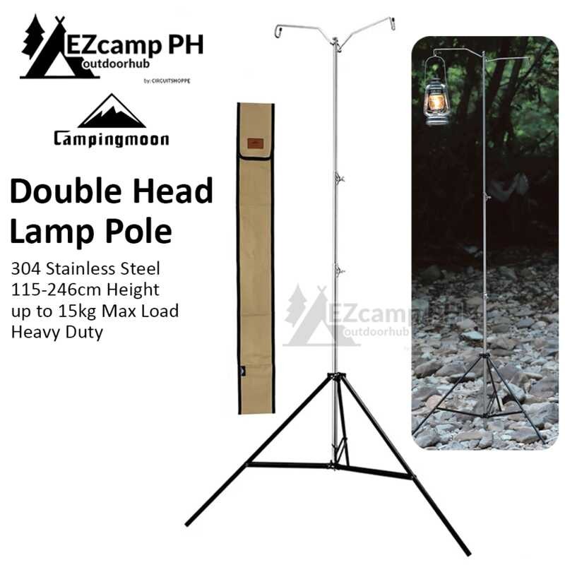Stainless CAMPINGMOON Steel Dual Lamp Post Outdoor Lantern Light Pole ...