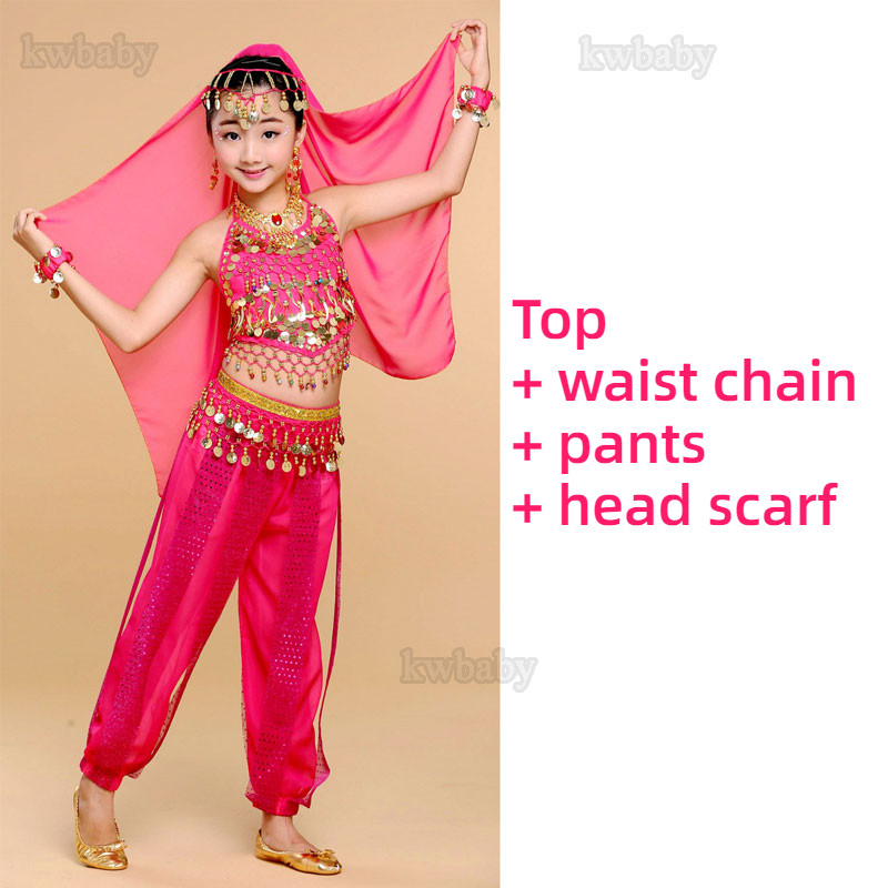 Indian Costume for Kids Girl School Indian Dance Play Set Girls Belly ...