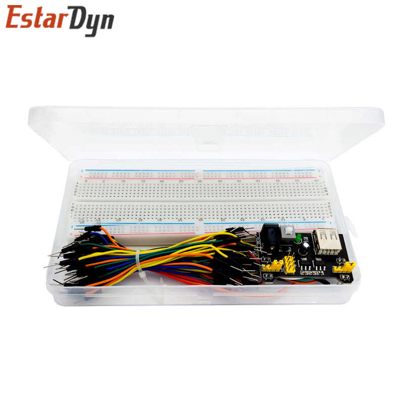 Breadboard 3.3V/5V MB102 power module+MB-102 830 points Solderless Prototype Bread board kit +6 ...