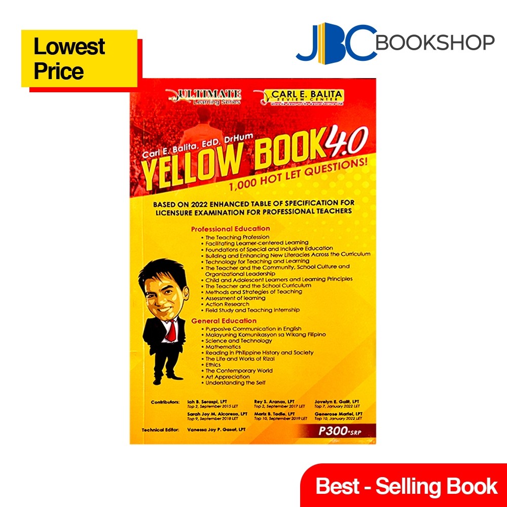 Yellow Book 4.0 (2023 New Curriculum LET Reviewer) by Carl Balita CBRC ...