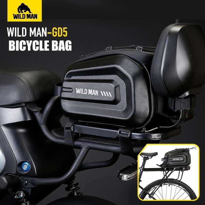 A WILD MAN Gd5 Bicycle Shelf Electric Car Rear Seat Frame Tail Bag EVA ...