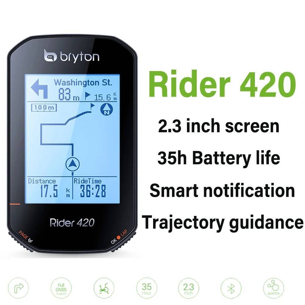 Rider Bryton 420 GPS Computer Bicycle Wireless Speedometer Digital Ant+ ...