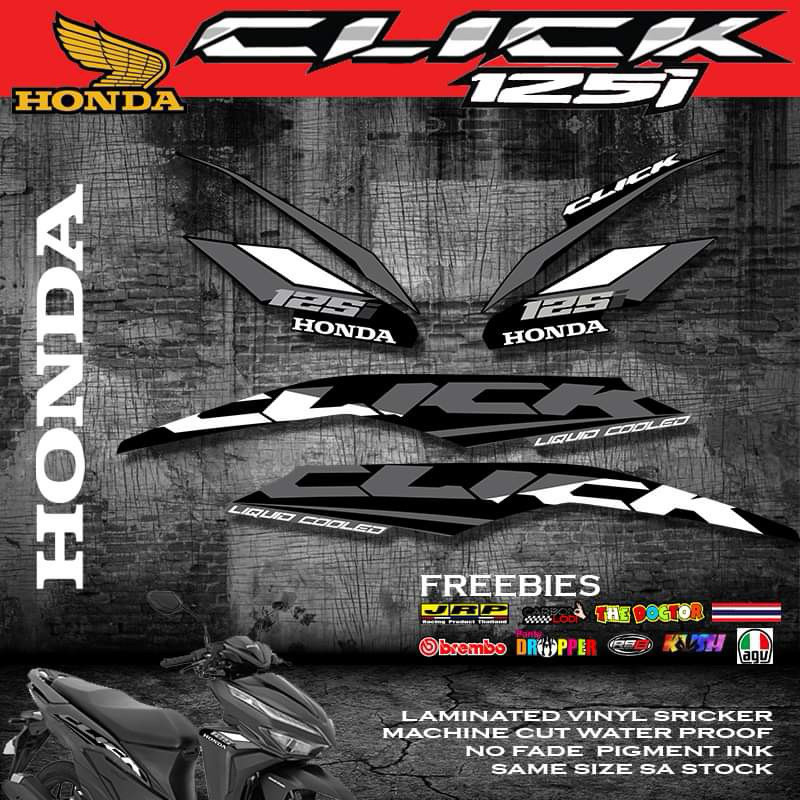 honda click 125i v2 decals/sticker with freebies | Shopee Philippines
