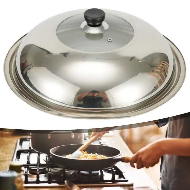 Round Pot Lids Frying Pan Covers Universal Replacement Cover Wok Lid ...