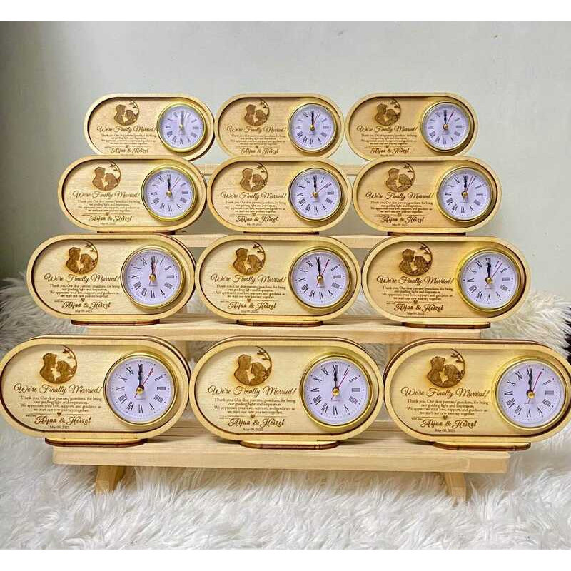 Personalized Wooden Desk Clock With Laser Engrave | Perfect Souvenirs ...