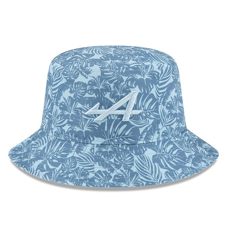 BWT Alpine F1 Racing Team Floral All Over Print Pastel Blue Bucket Hat ...