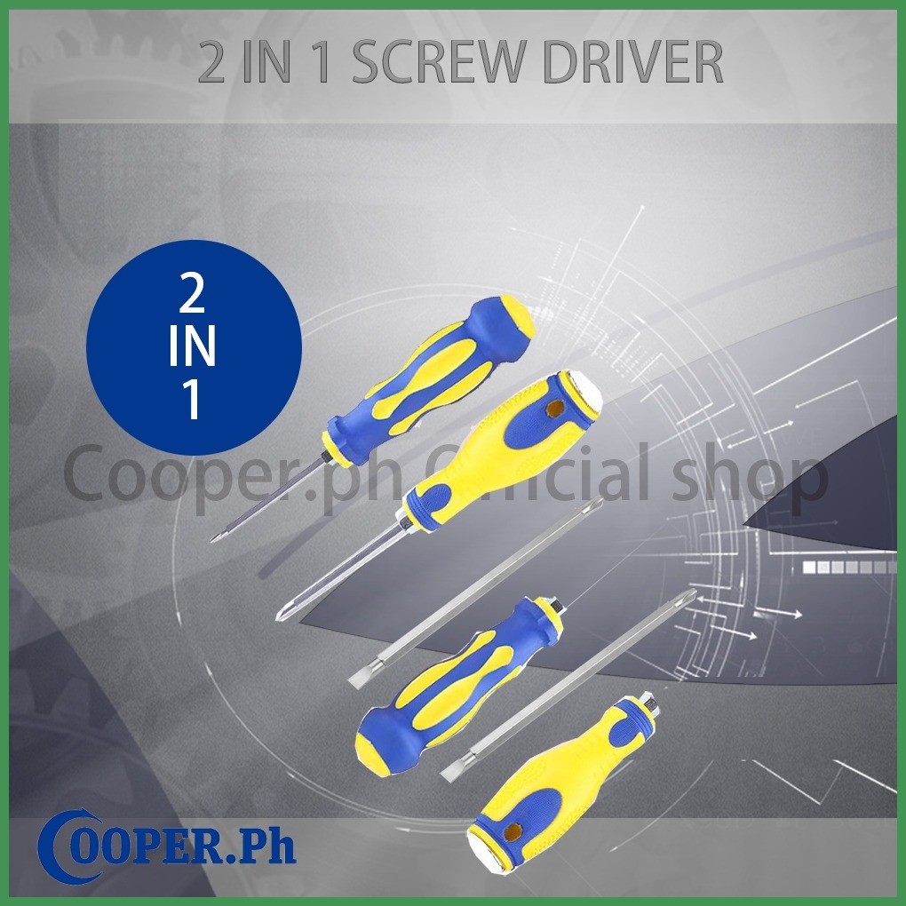 ⊙ ⚾︎ Cooper.ph 2 In 1 Interchangable Screwdriver Set Philip Flat SDD ...