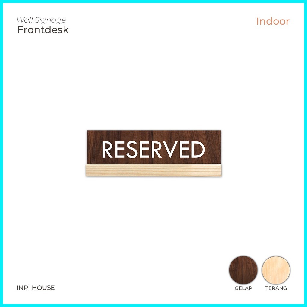 Reserved sign - reserved table sign - desk sign - Brown | Shopee ...