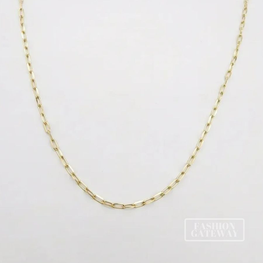 Fashion Gateway Gold Stainless Steel Paper Clip Link Chain Necklace ...