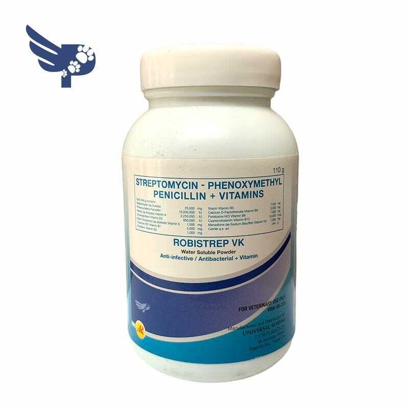 Robistrep VK 110G - Antibacterial + Vitamins For Animals Petpoultryph ...