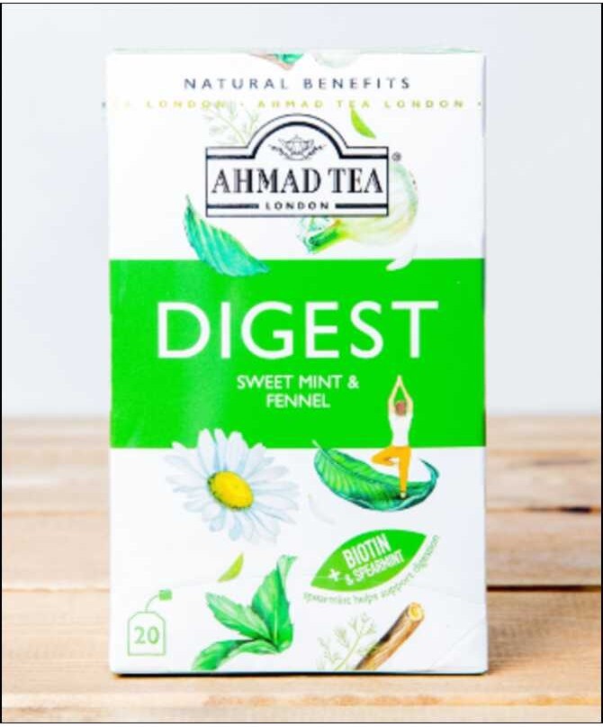 Ahmad Tea COD DIGEST Sweet Mint & Fennel Infusion, 20 Teabags 2024 bags ...