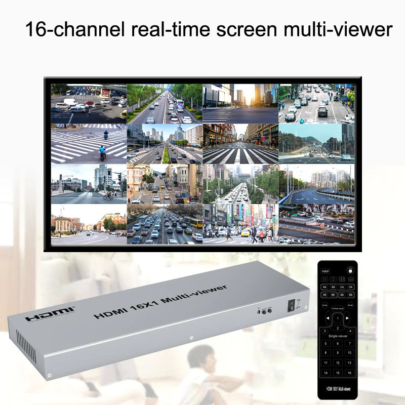 16x1 Multiviewer 1080p HDMI Quad Screen Multi-viewer Splitter 16 in 1 ...