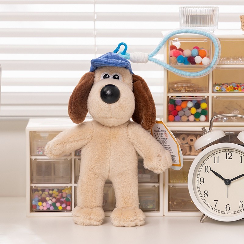 NEW Cute Wallace&Gromit Dog Plush Toy Keychain Pendant Funny Gromit Dog ...