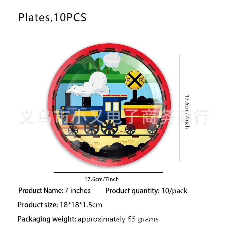 Steam Train Themed Party Children's Birthday Tableware Decoration Set ...