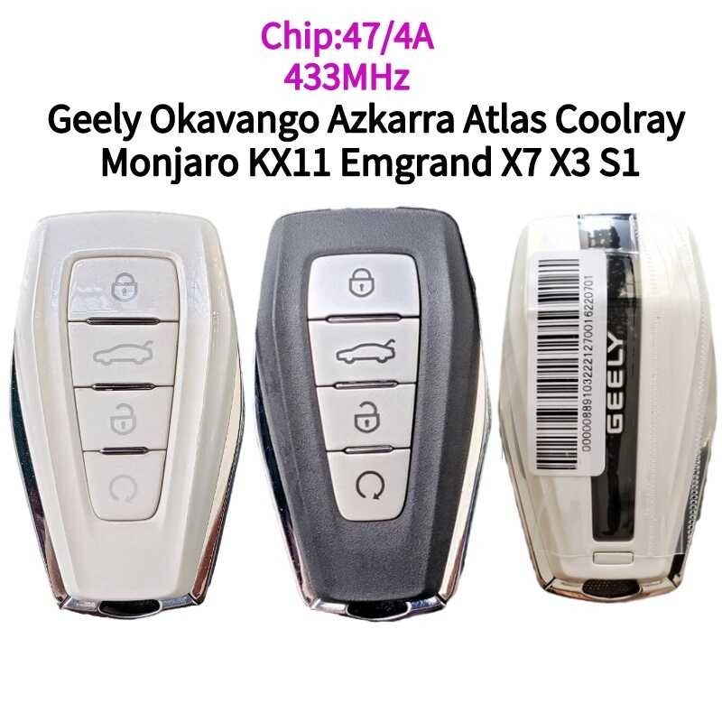 Car Geely Original Keyless Smart Remote Key 433Mhz 4A/47 Chip Para Sa Okavango Azkarra Atlas ...