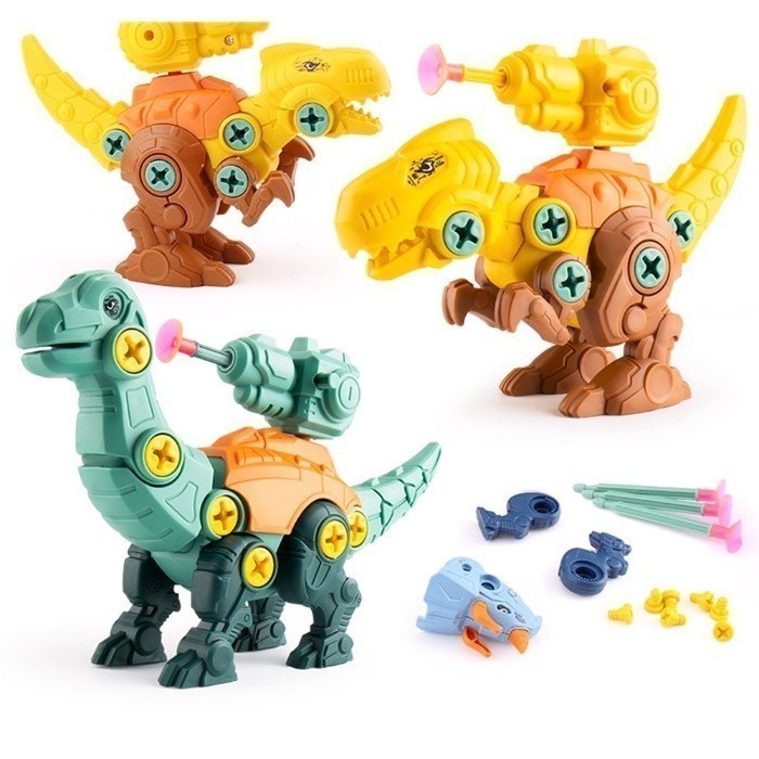 Kids puzzle assembly dinosaur hands-on disassembly screw set detachable ...