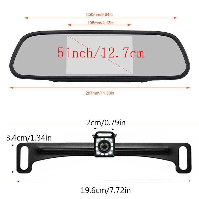 Pulgada 5 LCD Rear View Mirror Monitor Reversing Backup Camera Kit Para ...