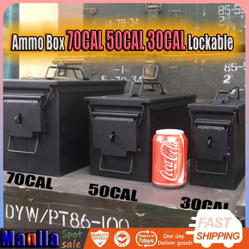 70 Ammo Box 50 Cal Can Metal Toolbox Fortress Heritage Heavy Duty Grade ...