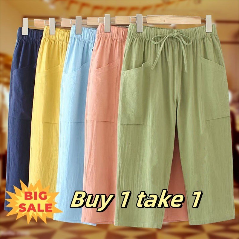 {Shipped From Manila+COD} Plus Size Women Cotton Linen Loose Elastic ...