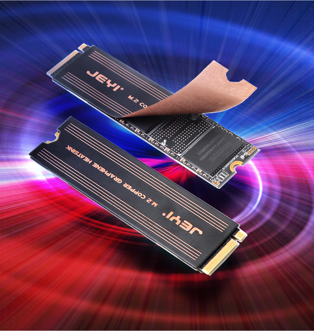 JEYI Graphene M.2 SSD Heat Sink, Antioxidant 2pcs Dual-Layer Graphene ...