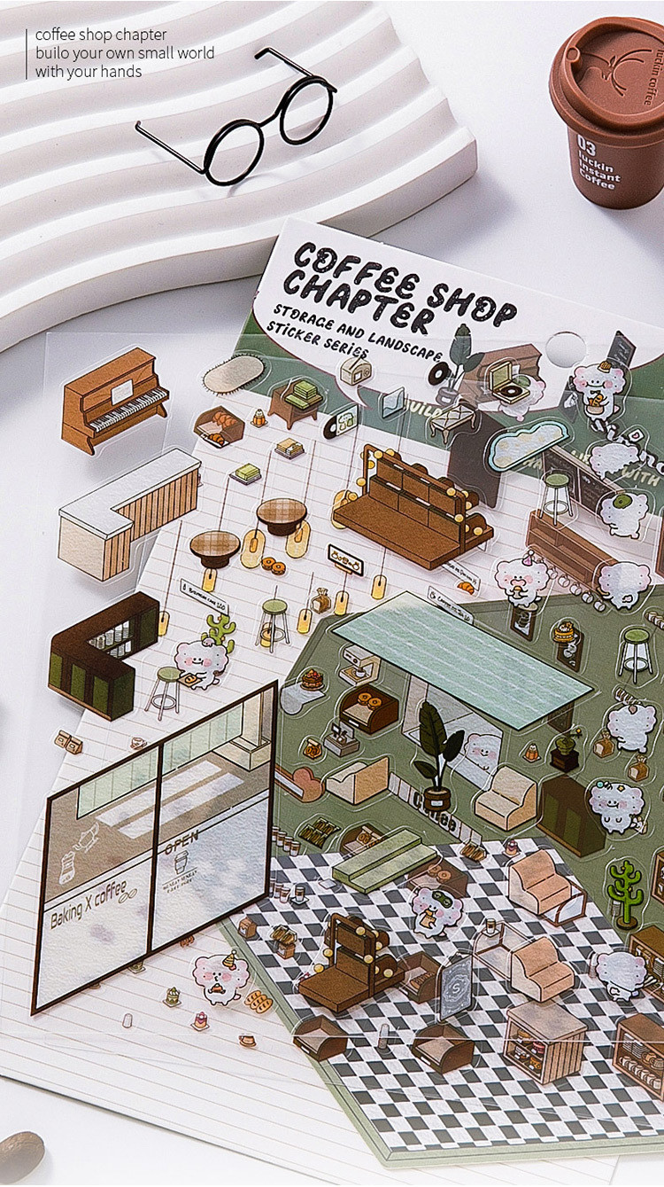 Idako 3D Sticker Miniature 3D Three-Dimensional Storage Landscaping ...