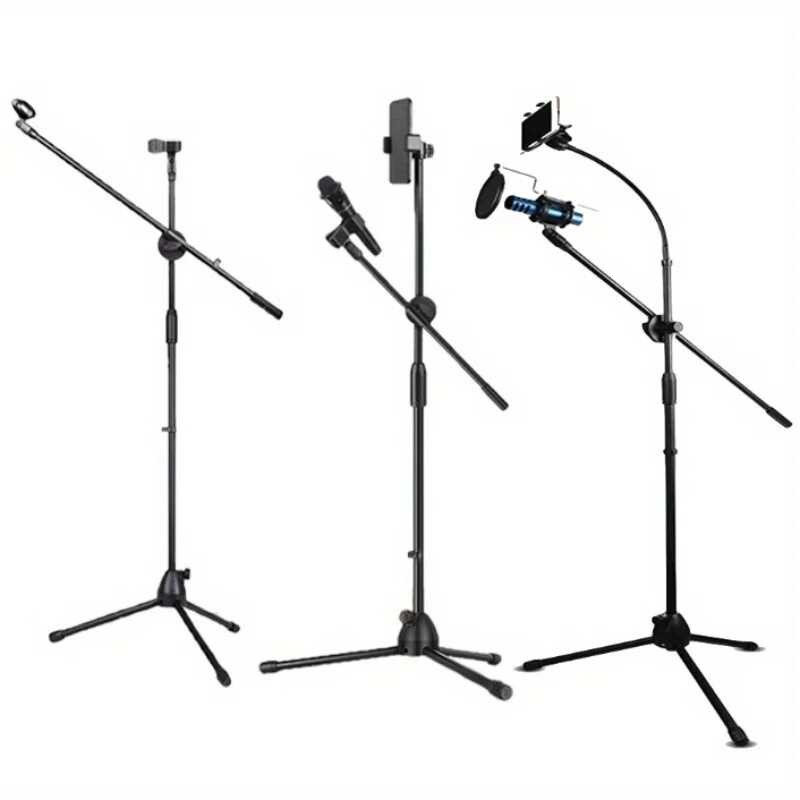 Boom Tripod Microphone Stand With Mic Clip Cell Phone And Microphone ...