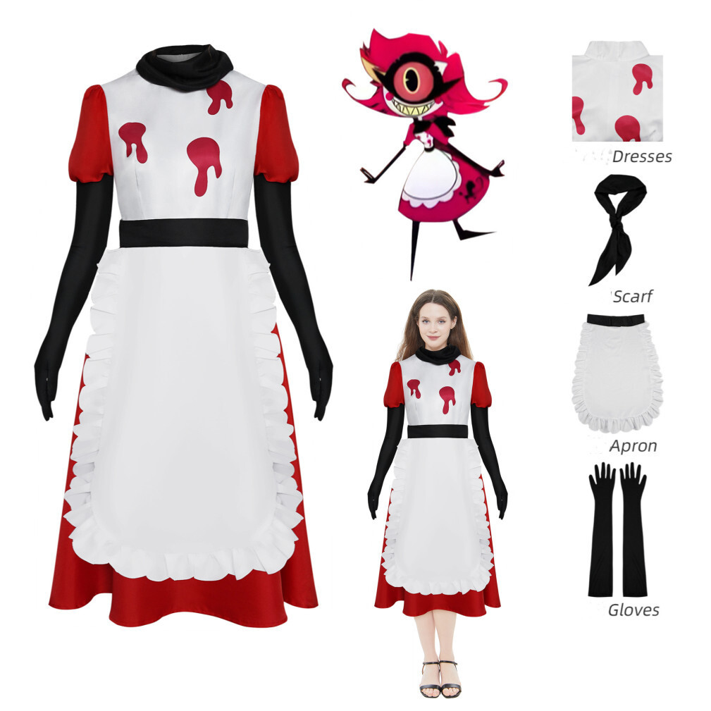§ Anime Hazbin Niffty Cosplay Costume Suit Cute Devil Maid Roleplay ...