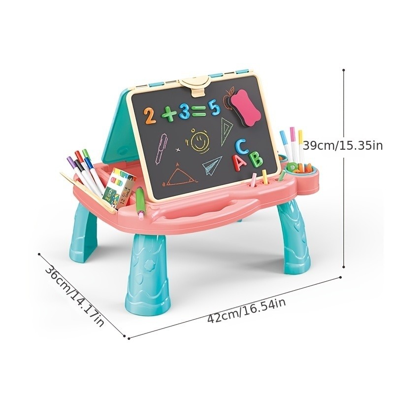 Table Art Easel For Kids Double Sided Foldable Tabletop Drawing Easels ...