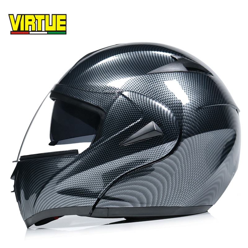 Racing Motocross Fa Helmets Modular Dual Lens Carbon Helf Motorcycle ...