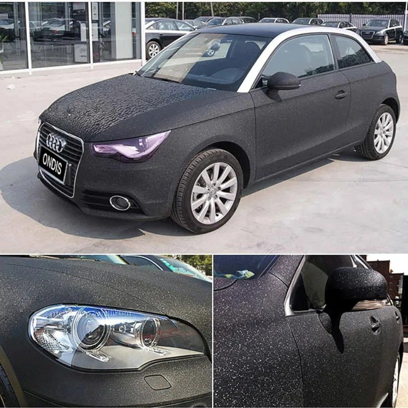 Car Styling black Glitter Diamond Shiny Vinyl Films Wrap For Car Body ...