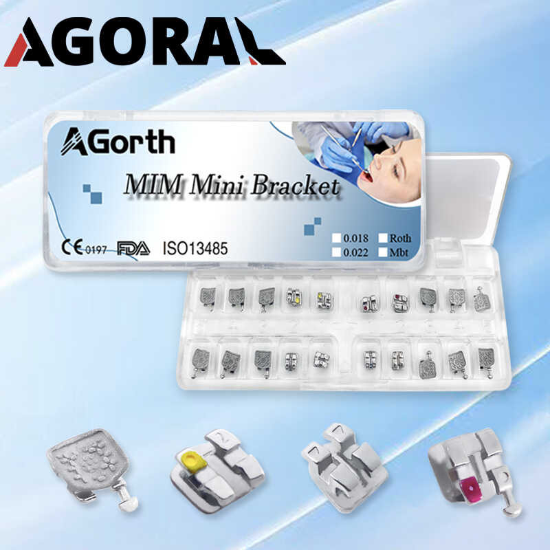 20Pcs/Kit Dental Orthodontic Brackets Braces Metal Monoblock Mini Type ...