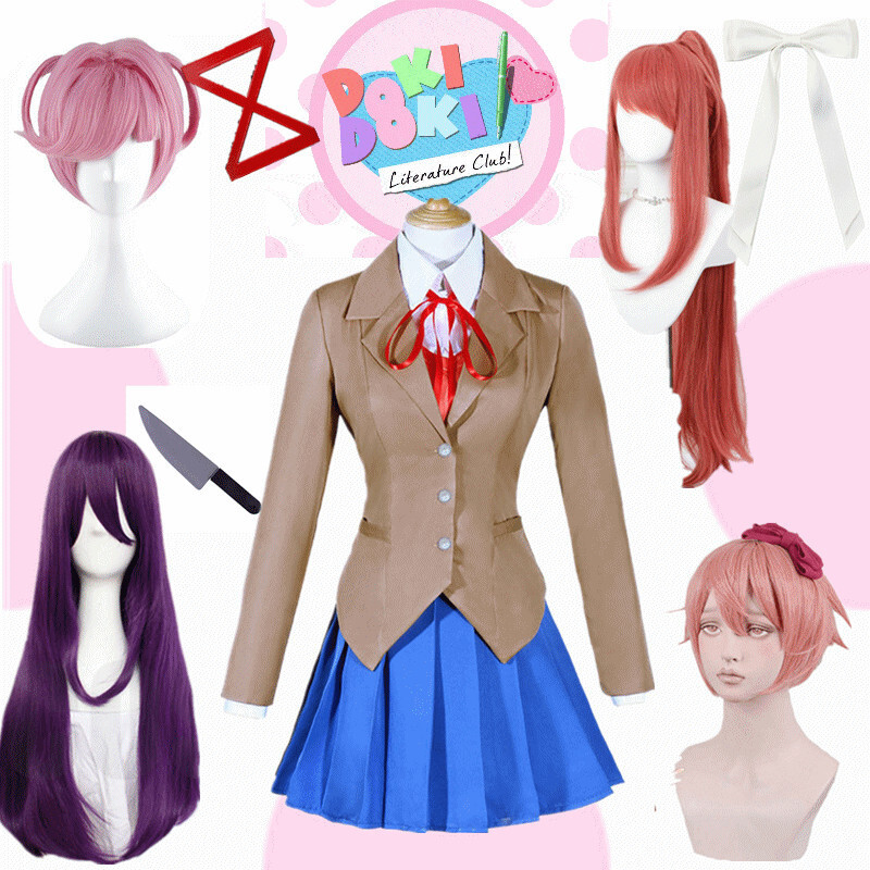 §ˉ Game Doki Literature Club Natsuki Sayori Yuri Monika Cosplay Costume ...