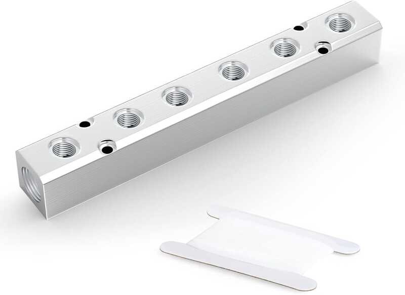 aluminum GASHER 1PCS 6-way 8-port pneumatic manifold air distribution ...