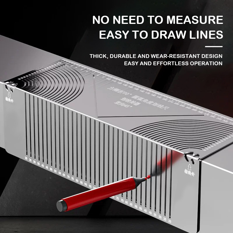 Arc Line Drawing Ruler Square Steel Folded Corner Auxiliary Line ...