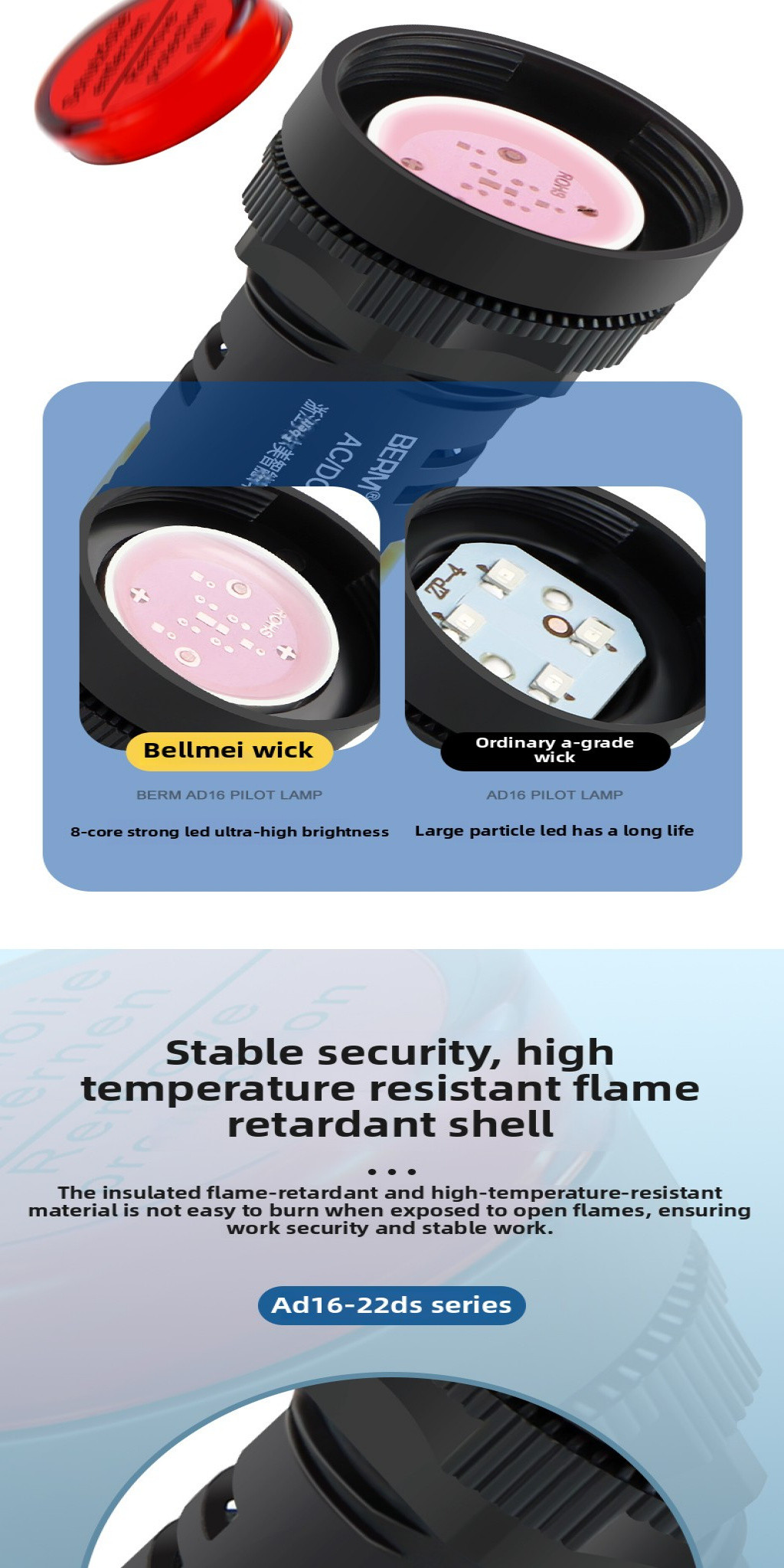 LED Power Indicator Light AD16-22DS12V24V220V Universal Small Red Green ...