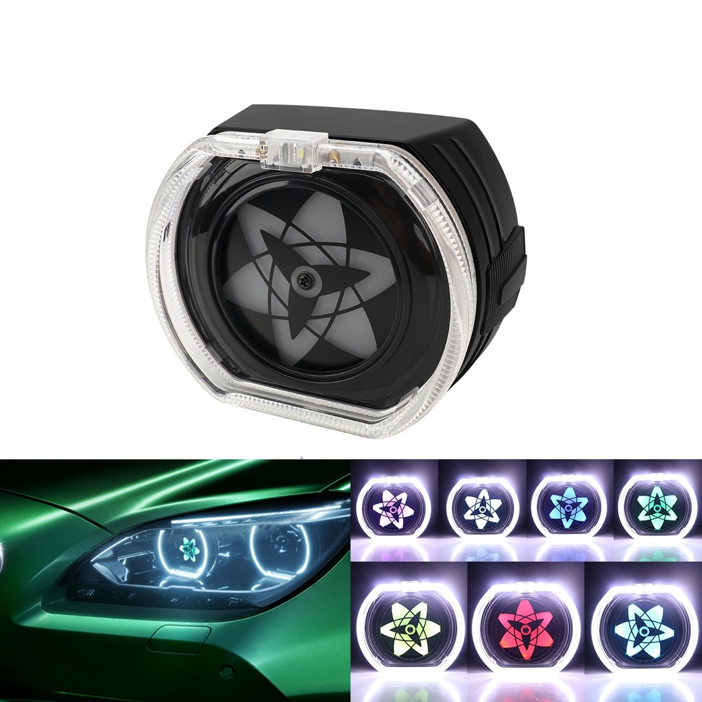 2PCS 3inch Rotating Fog Light RGB Universal Square Fog Light Motorcycle ...