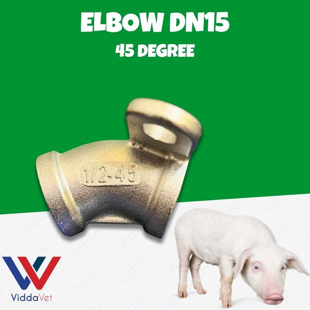 45 Degree Elbow DN15 Stainless Steel Pipe Connector for Pig Drinker ...